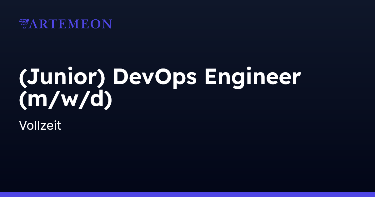 (Junior) DevOps Engineer | ARTEMEON